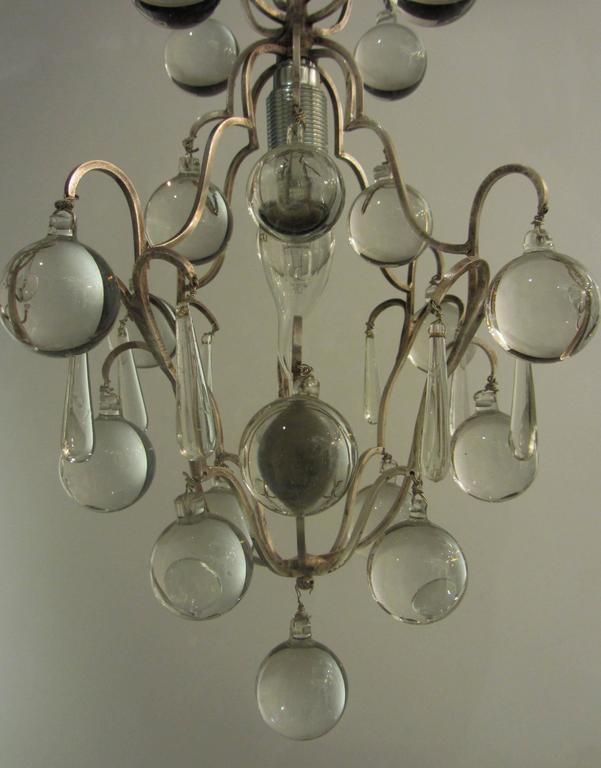 Set of Three Small, Unusual 'Ball' Drop Chandeliers at 1stDibs