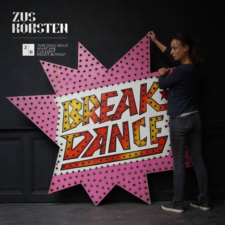 Huge 20th Century Aluminium Fair Breakdance Sign at 1stDibs