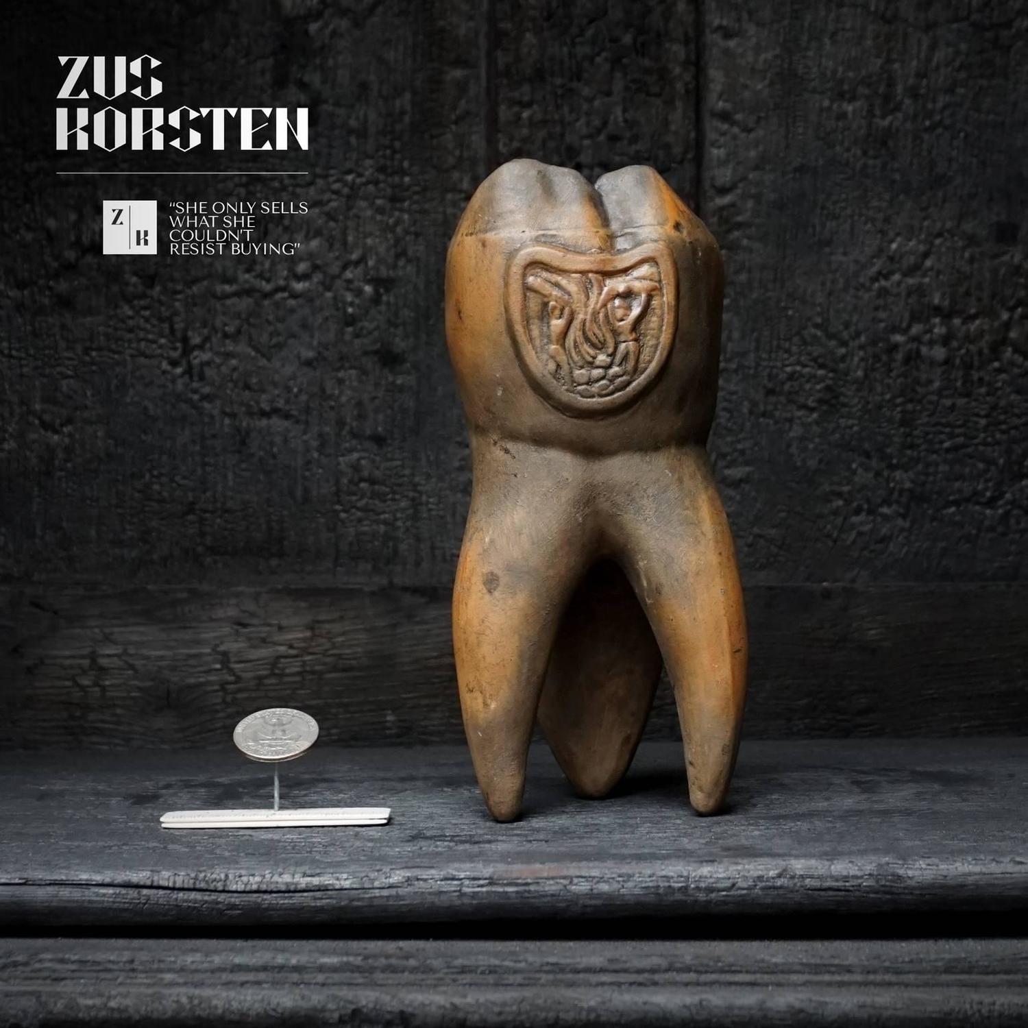 Giant Ceramic Molar with 'Fight the Tooth Worm' Image For Sale at 1stdibs