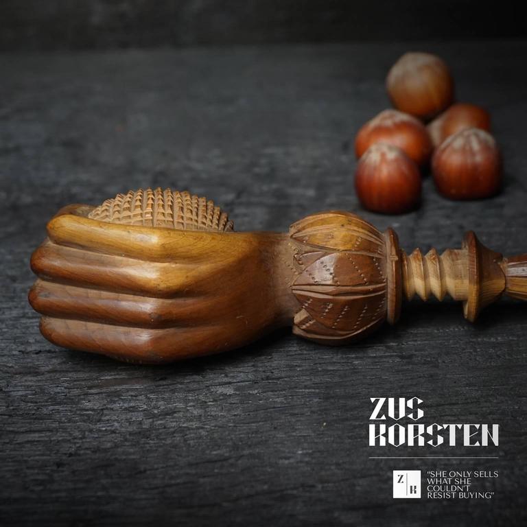 19th Century English Treen Wood Hazelnut Nutcracker Hand at 1stDibs