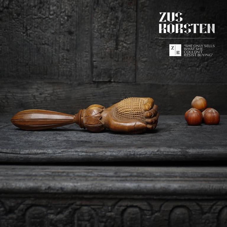 19th Century English Treen Wood Hazelnut Nutcracker Hand at 1stDibs
