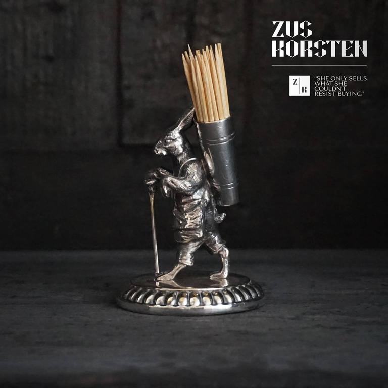 Early 20th Century WMF Silver Plated Rabbit Toothpick Holder at 1stDibs