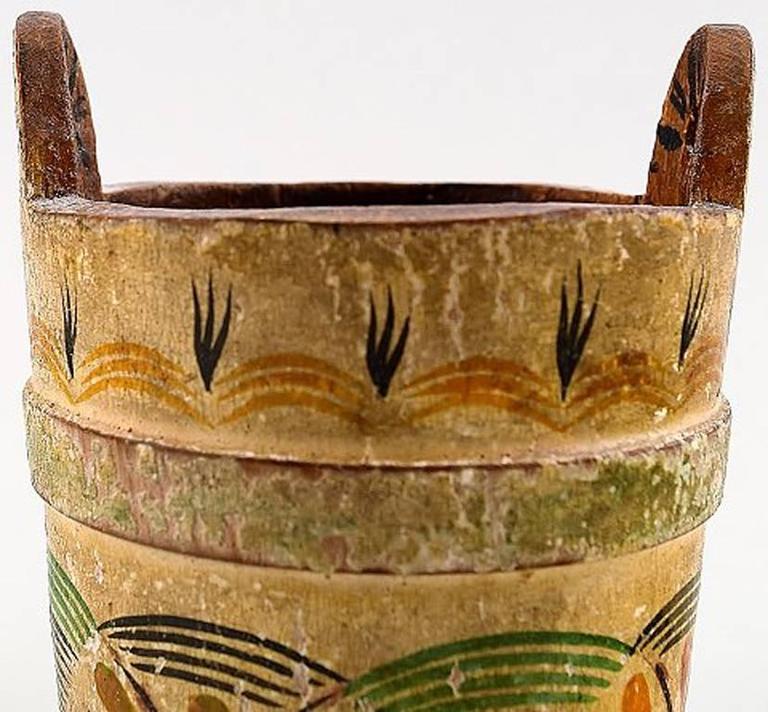 Swedish Commoners Milk Bucket 19th Century Hand-Painted at 1stDibs