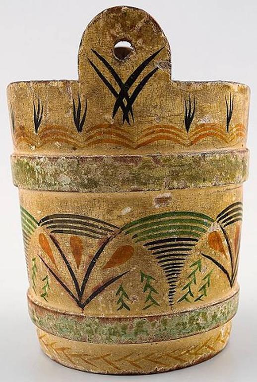 Swedish Commoners Milk Bucket 19th Century Hand-Painted at 1stDibs