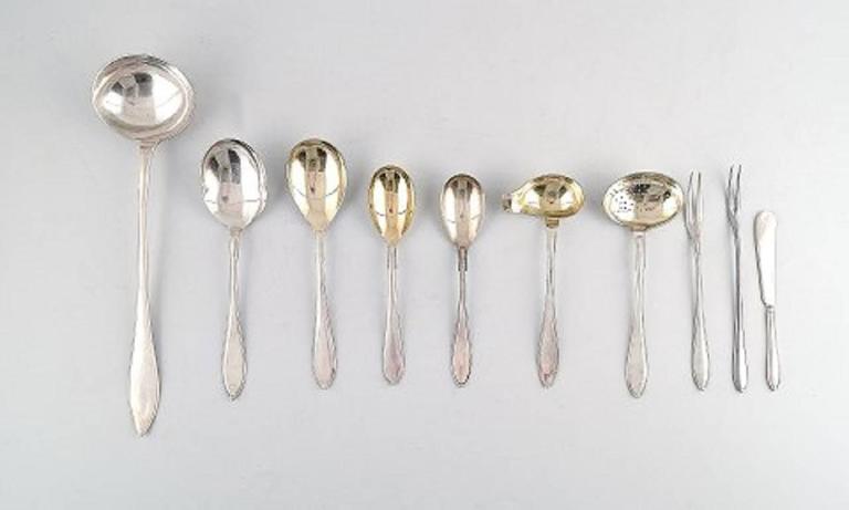 Large and Complete 24 Persons Flatware Service in Plated Silver circa ...