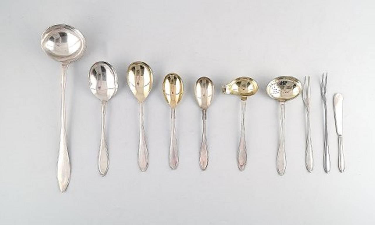 Large and Complete 24 Persons Flatware Service in Plated Silver circa ...