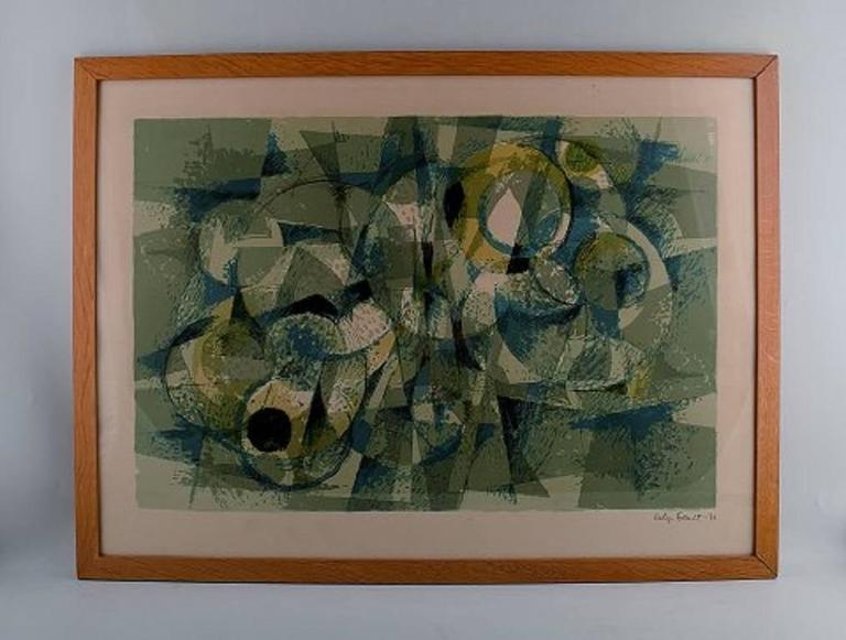 Helge Ernst, Danish Artist, Composition, Lithography, 1971 at 1stDibs