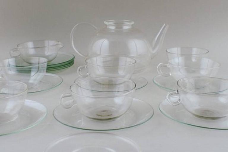 Wilhelm Wagenfeld "Jena" Tea Set of Clear Glass at 1stDibs