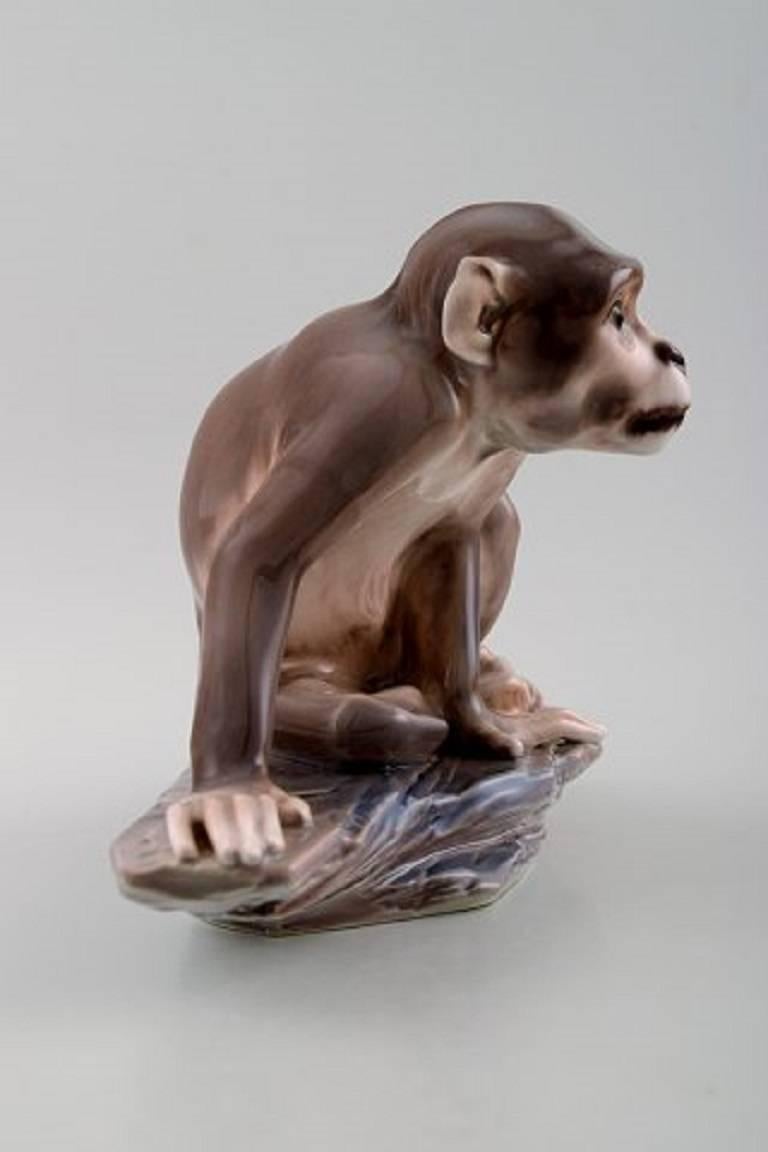 Rare Dahl Jensen Monkey on Stone, Figure in Porcelain, Number 1086 at ...