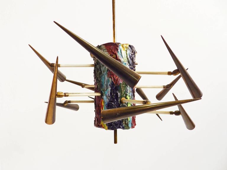 Stunning Artistic Ceramic Sputnik Light by Leoncillo Leonardi, 1952 ...