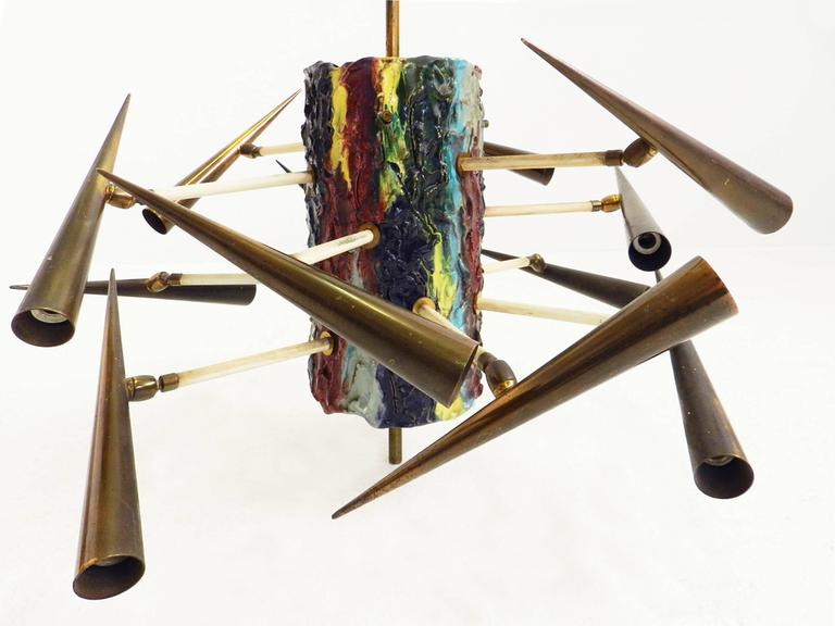 Stunning Artistic Ceramic Sputnik Light by Leoncillo Leonardi, 1952 ...