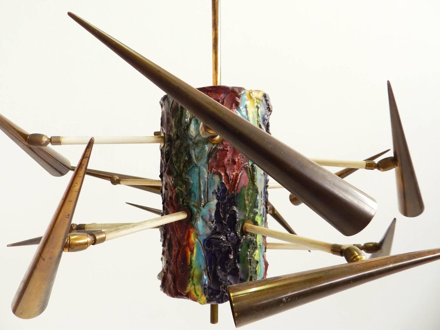 Stunning Artistic Ceramic Sputnik Light by Leoncillo Leonardi, 1952 ...
