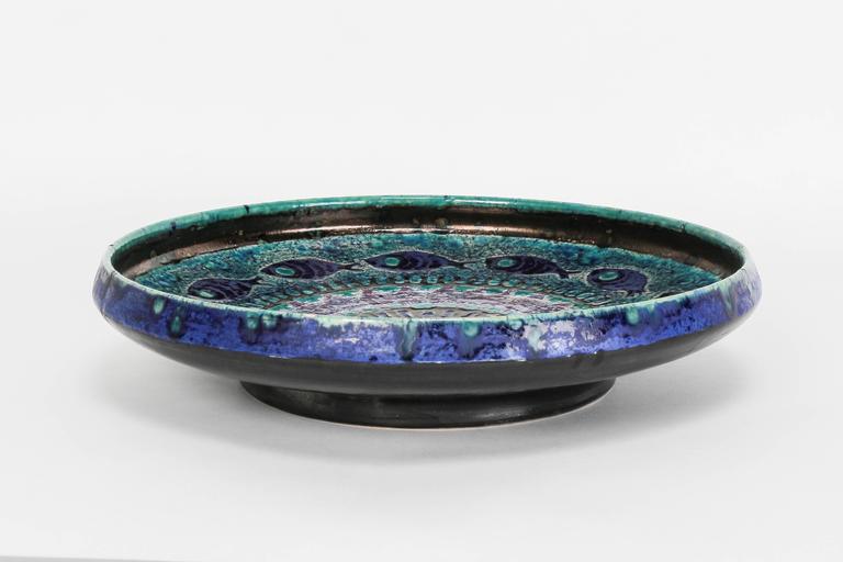 Ninon Vester Müller Ceramic Bowl Fish Pattern, 1970s at 1stDibs