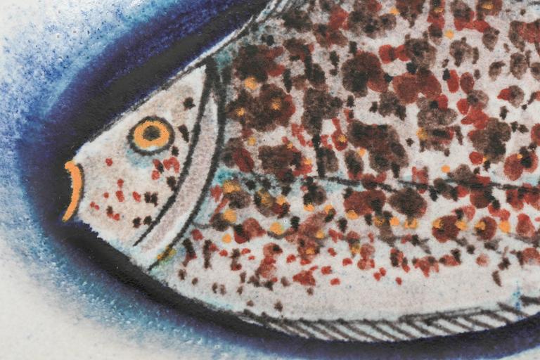 Mario Mascarin Ceramic Wall Plate Fish, 1950s at 1stDibs