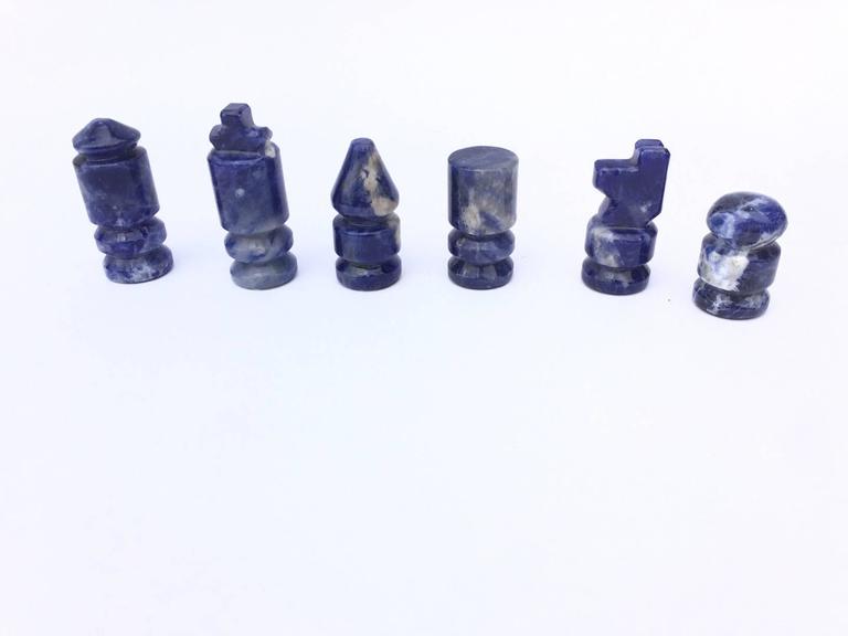 Mid-Century Blue and White Marble Chess Set at 1stDibs | blue marble ...