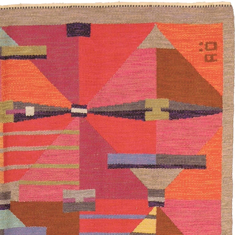 Swedish Flat-Weave Carpet by Agda Osterberg, 1960 at 1stDibs ...