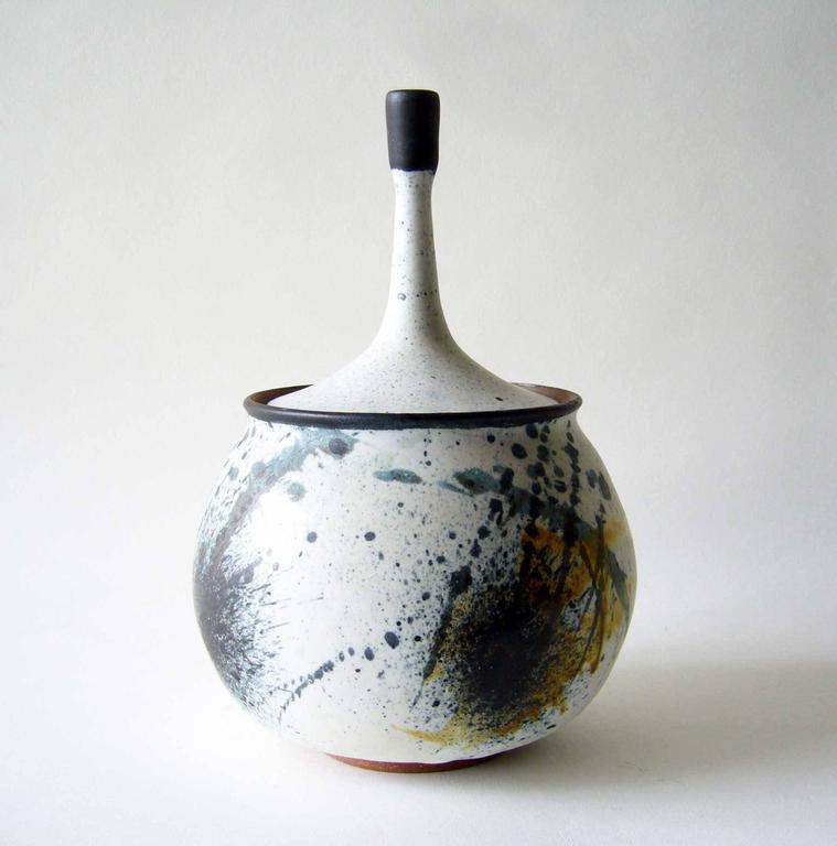 Edna Arnow Illinois Modern Abstract Expressionist Stoneware Lidded ...