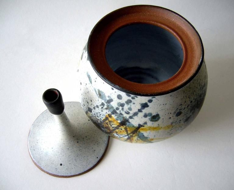 Edna Arnow Illinois Modern Abstract Expressionist Stoneware Lidded ...