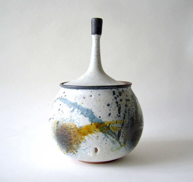 Edna Arnow Illinois Modern Abstract Expressionist Stoneware Lidded ...