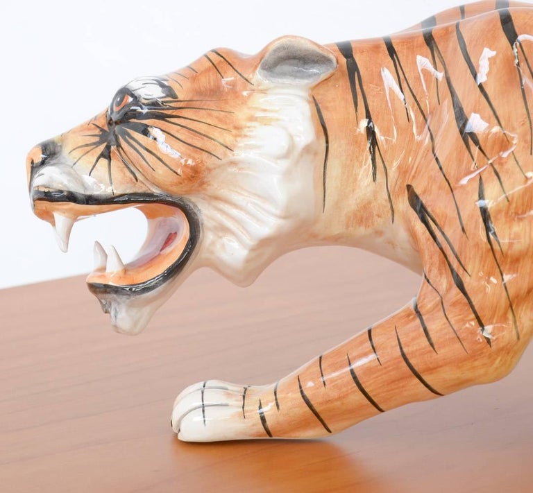 Porcelain Sculpture of a Walking Tiger at 1stDibs | porcelain tiger
