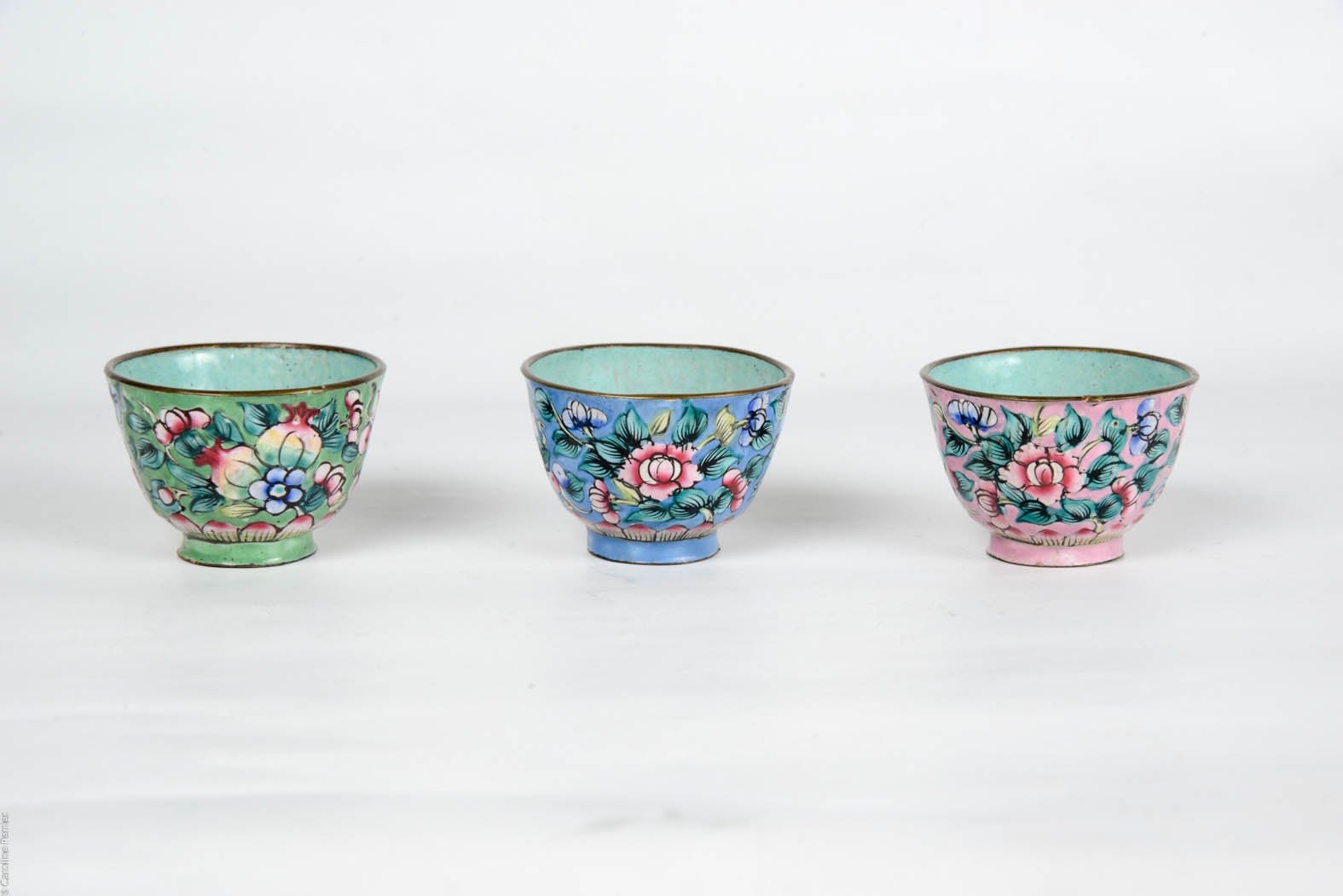 Three 19th Century Canton Enamel Cups For Sale at 1stDibs