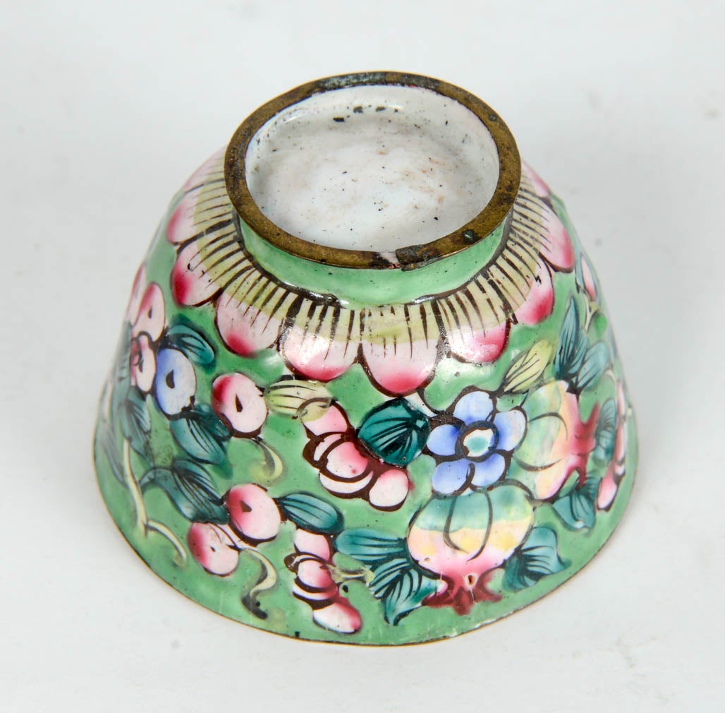 Three 19th Century Canton Enamel Cups For Sale at 1stDibs