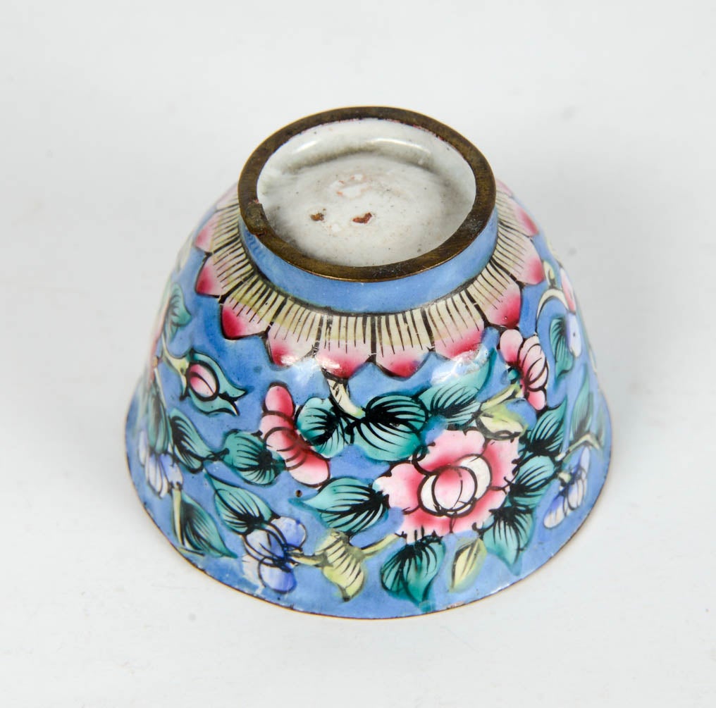 Three 19th Century Canton Enamel Cups For Sale at 1stDibs