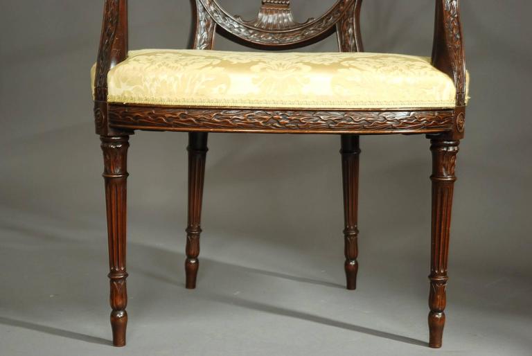 Superb pair of Adam style open armchairs at 1stDibs