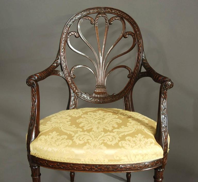 Superb pair of Adam style open armchairs at 1stDibs