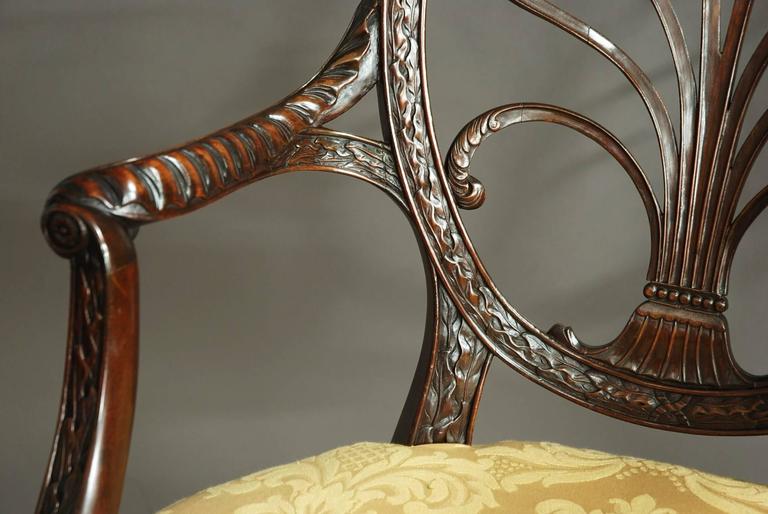 Superb pair of Adam style open armchairs at 1stDibs