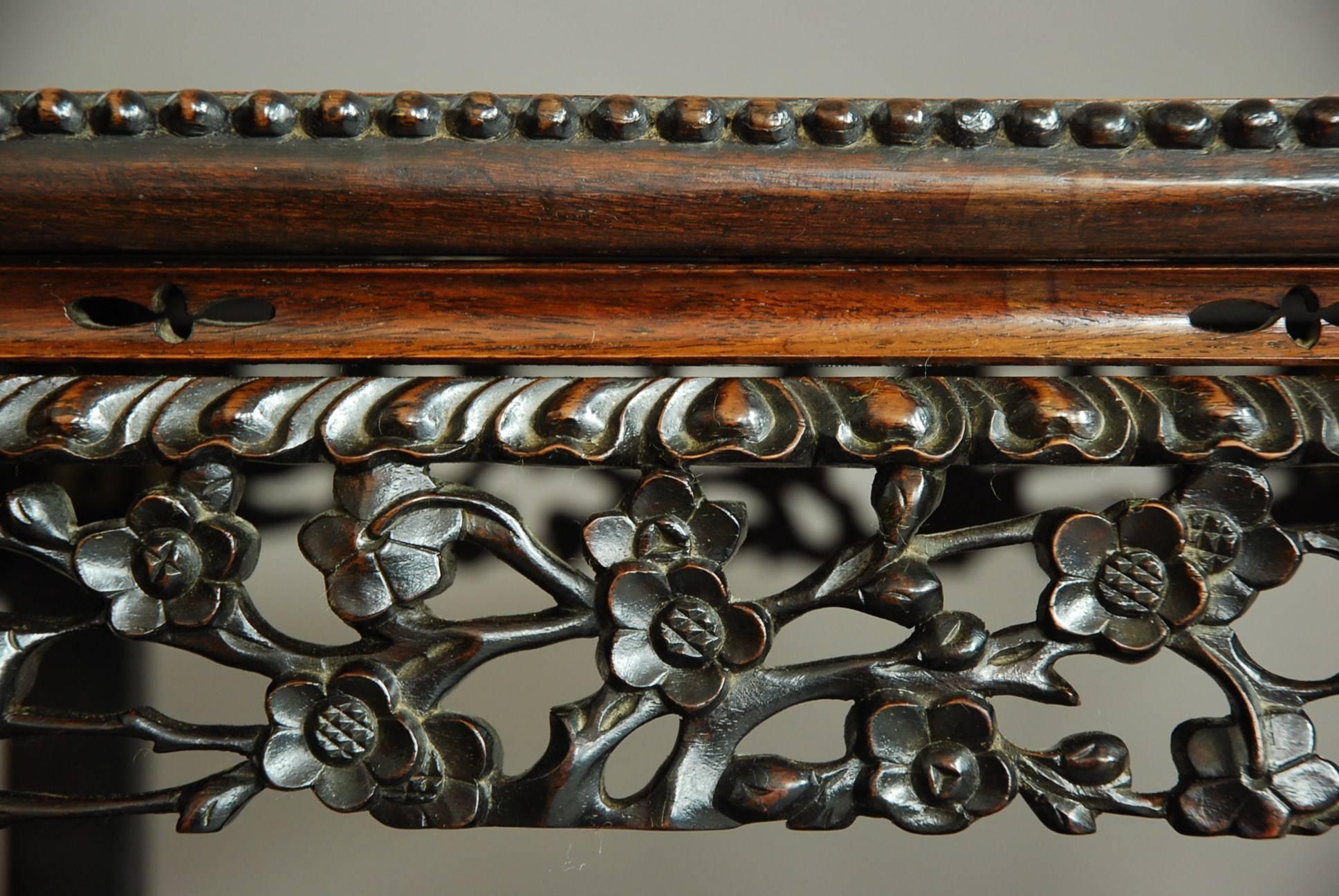 19th Century Square Chinese Pot Stand with Marble Insert at 1stDibs ...