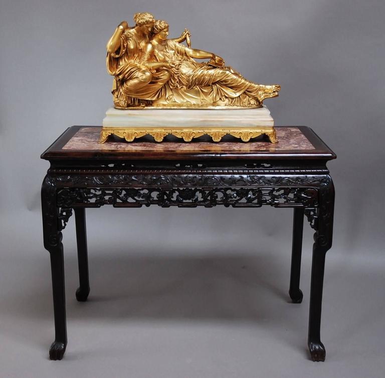 Superb Late 19th Century Qing Dynasty Chinese Centre Table with Marble ...