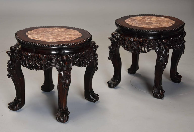 Pair of Late 19th Century, Chinese Pot Stands or Low Tables at 1stDibs