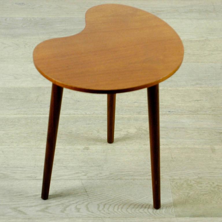Heart shaped scandinavian teak side table at 1stDibs