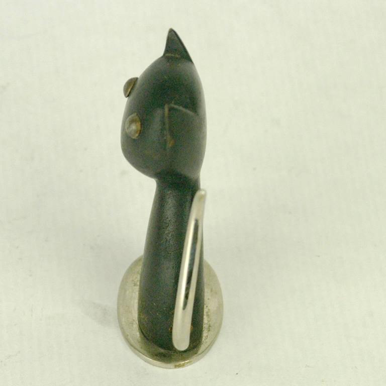 Small Austrian Midcentury Wood Cat by Karl Hagenauer at 1stDibs
