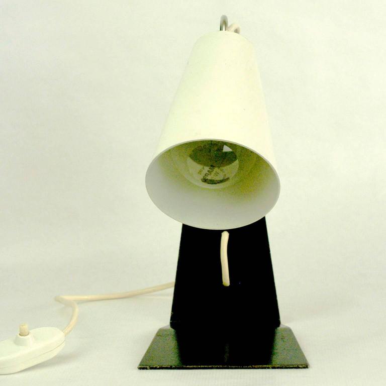 Black and White Austrian Midcentury Metal Table Lamp Hook by J. T ...