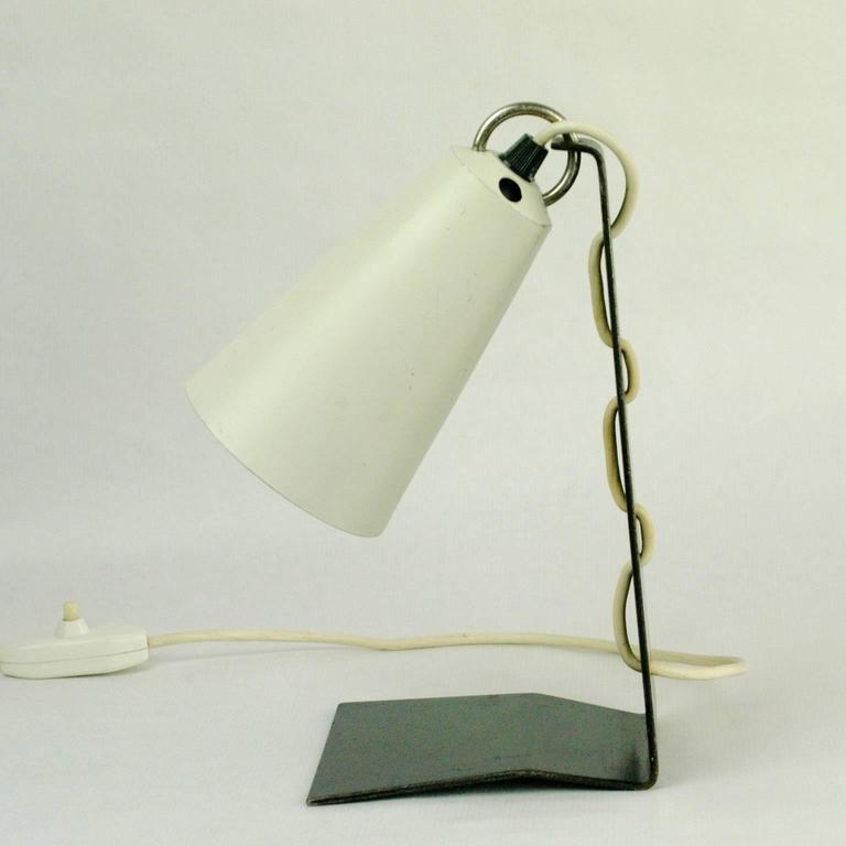 Black and White Austrian Midcentury Metal Table Lamp Hook by J. T ...