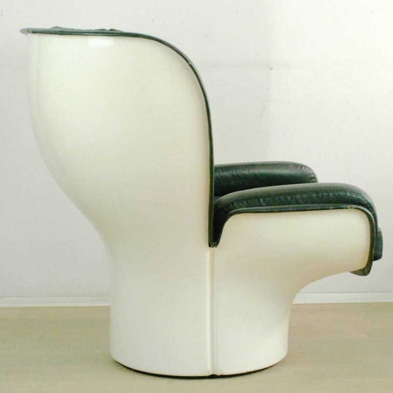 White and Black Elda Chair by Joe Colombo at 1stDibs