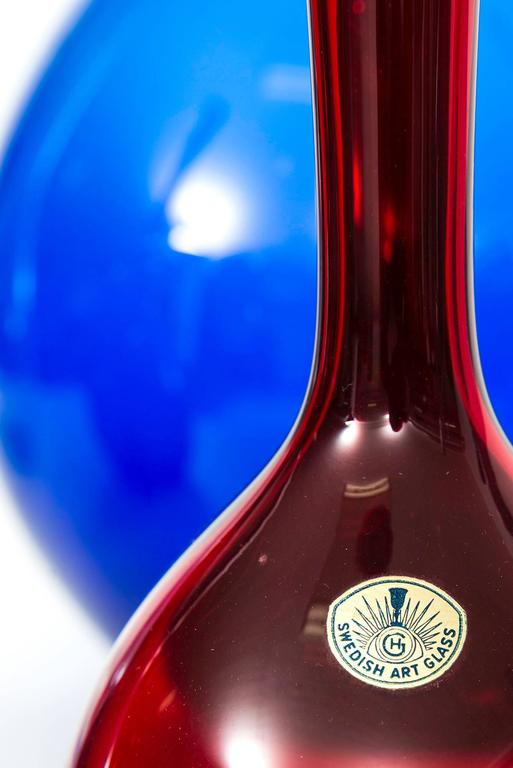 Arthur Percy Glass Vases by Gullaskruf in Sweden at 1stDibs