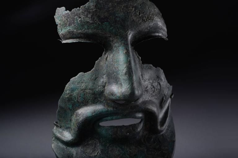 Ancient Greek Bronze Helmet Mask, 350 BC at 1stDibs