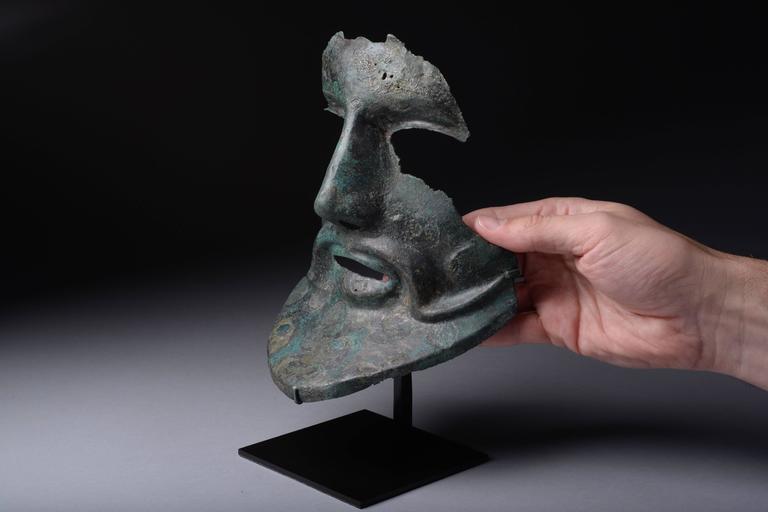 Ancient Greek Bronze Helmet Mask, 350 BC at 1stDibs