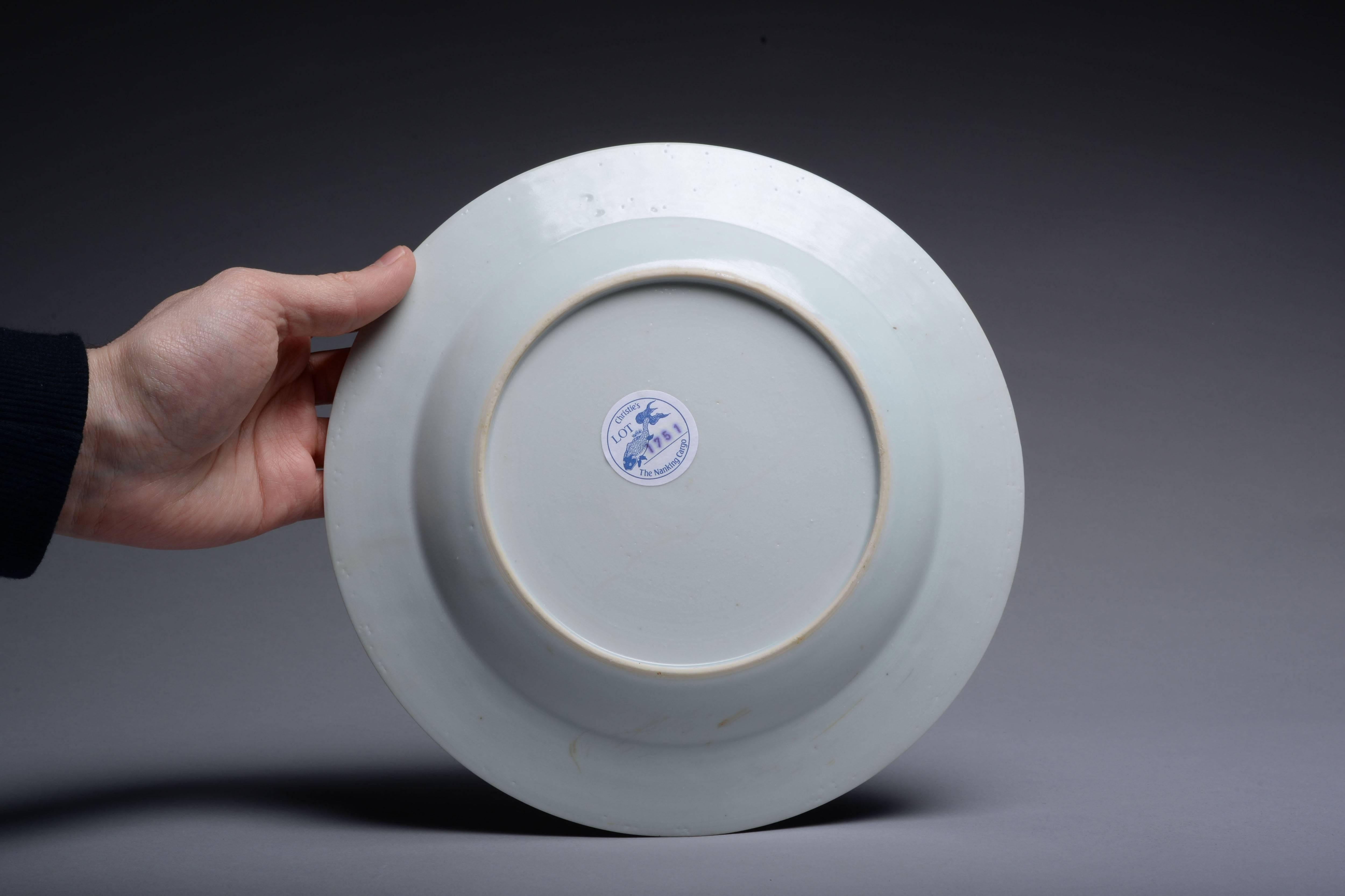 Antique Shipwreck Salvaged Porcelain Blue on White Nanking Plate - 1750 ...