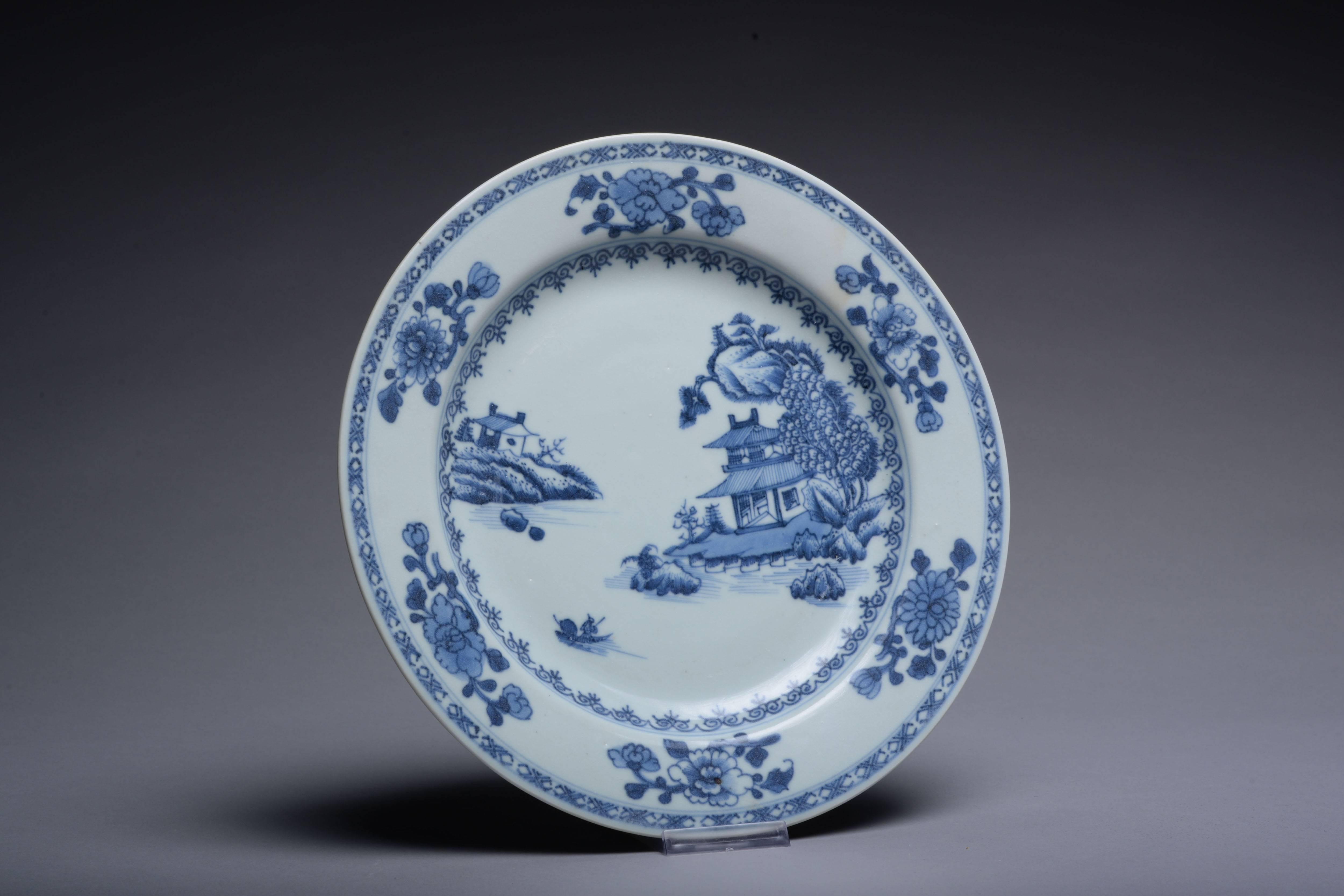 Antique Shipwreck Salvaged Porcelain Blue on White Nanking Plate - 1750 ...