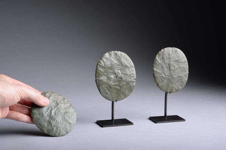 Three Neolithic Green Jasper Discs, 7,000 Years BP For Sale at 1stDibs