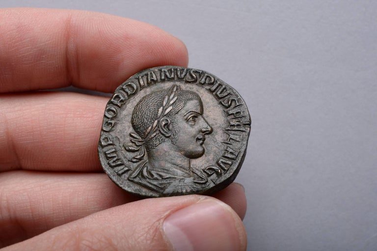 Ancient Roman Sestertius Coin of Emperor Gordian III, 241 AD at 1stDibs