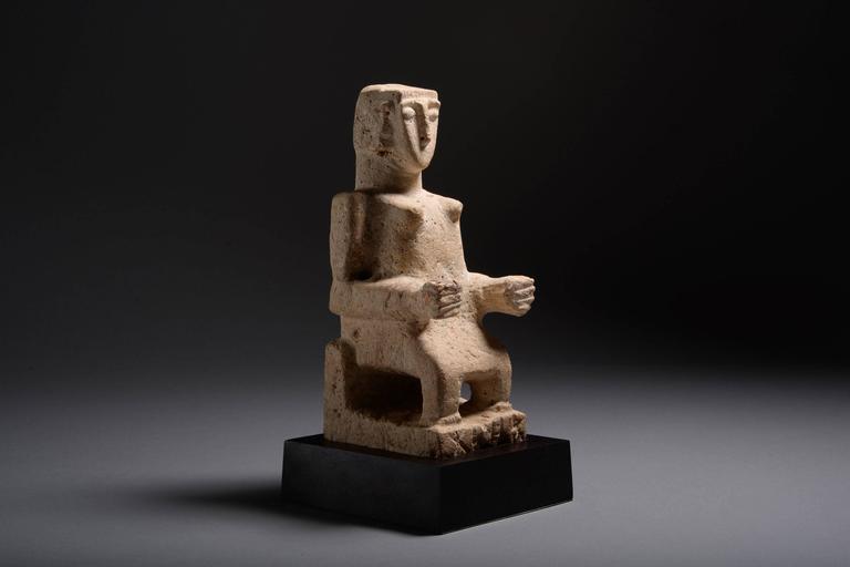 Ancient Limestone Abstract Cubist Idol Sculpture, 100 BC For Sale at ...