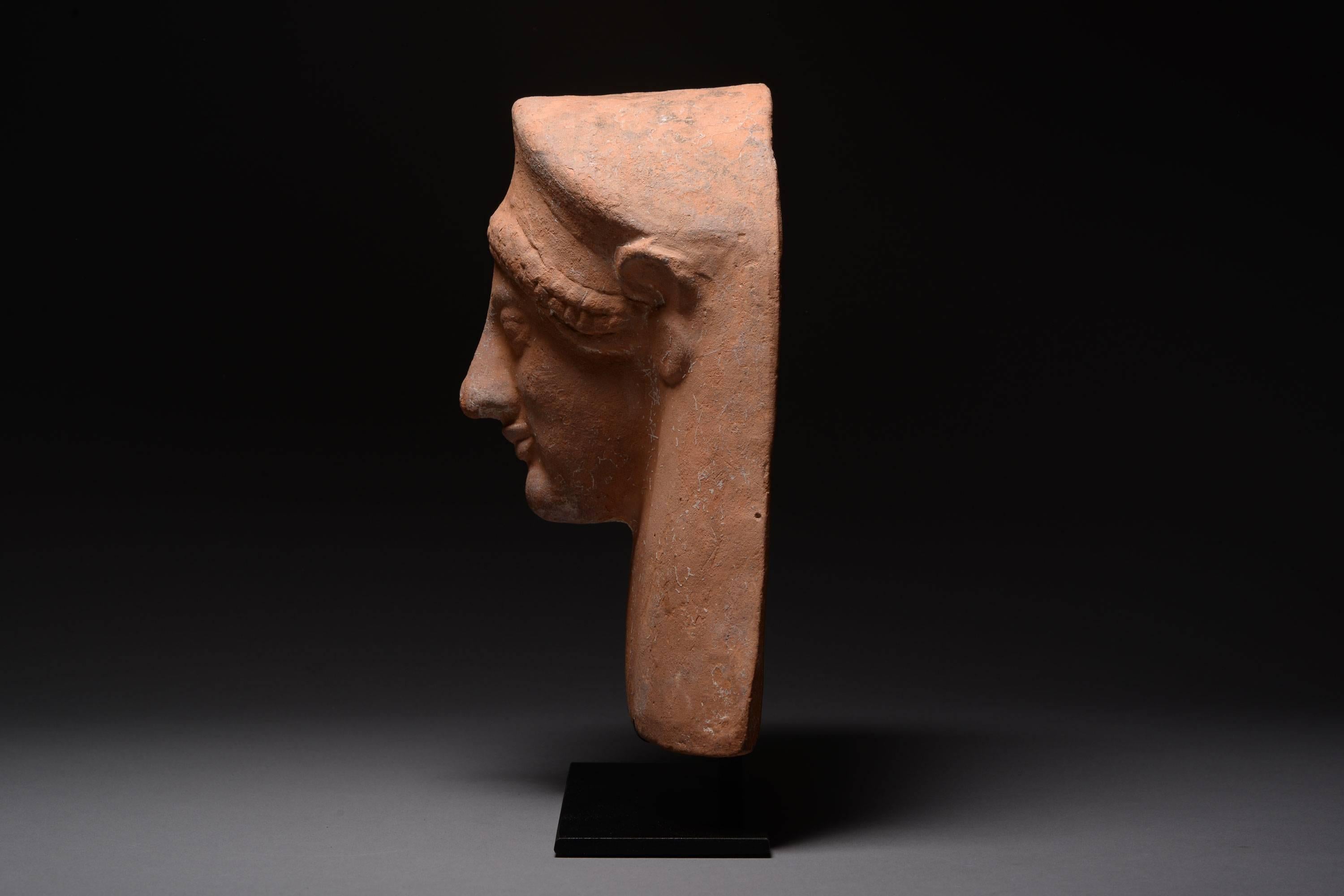 Ancient Greek Archaic Terracotta Female Protome, 550 BC at 1stDibs