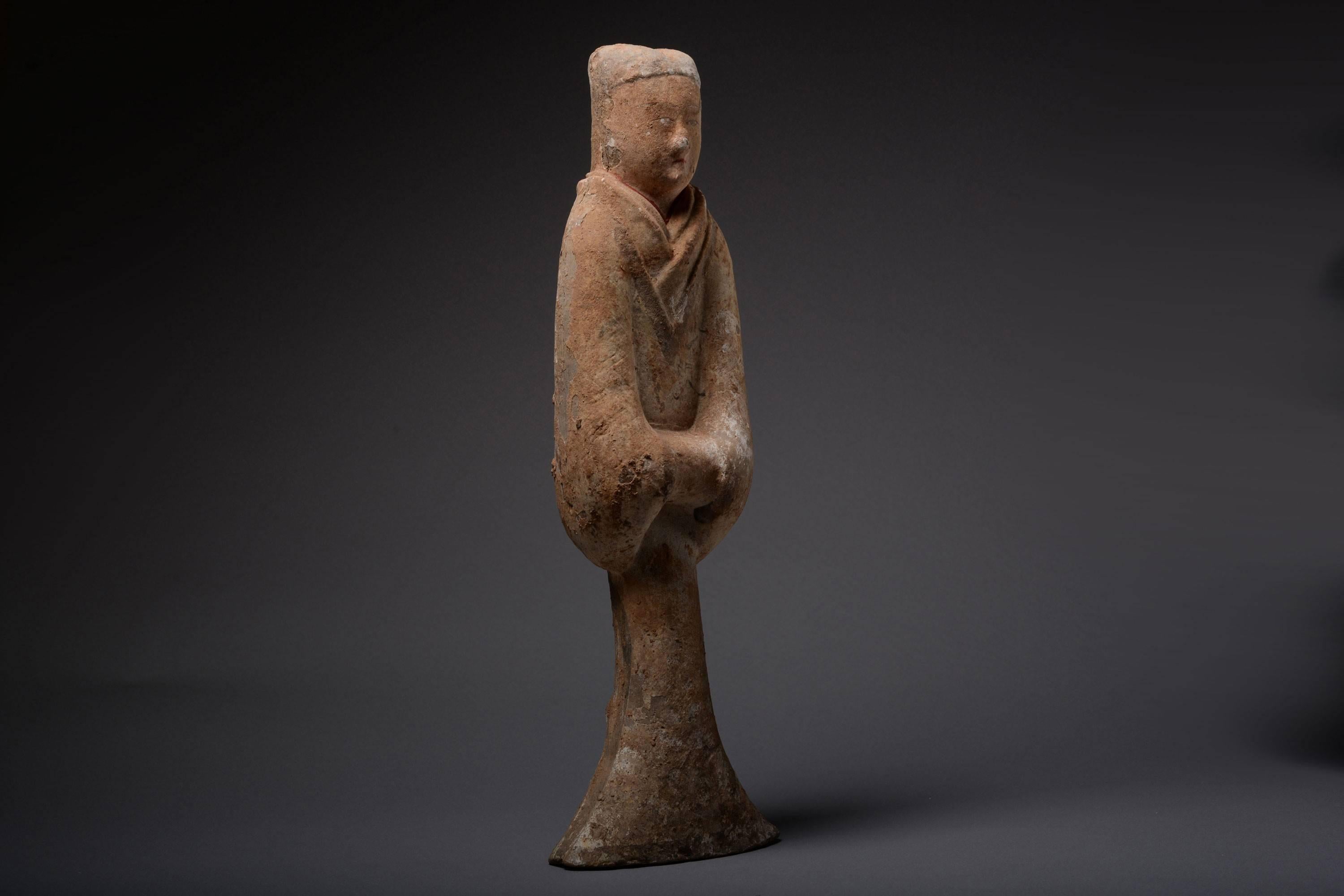Ancient Chinese Han Dynasty Terracotta Statue, 206 BC at 1stDibs