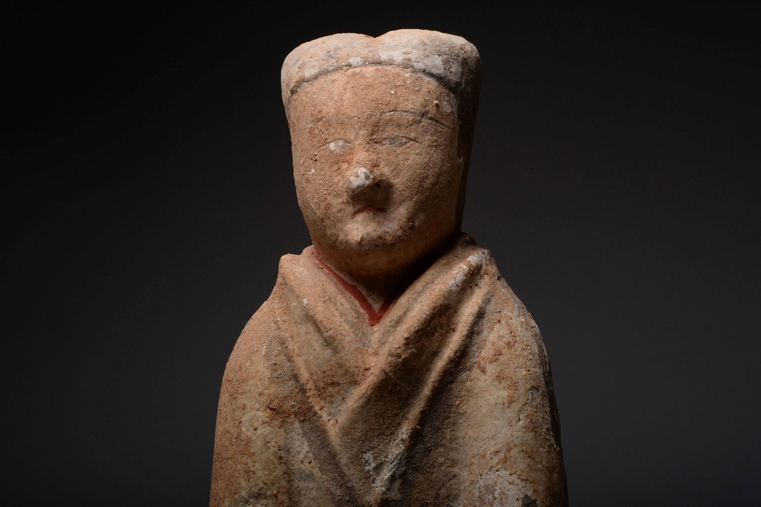 Ancient Chinese Han Dynasty Terracotta Statue, 206 BC at 1stDibs