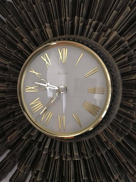 Syroco Starburst Wall Clock For Sale at 1stDibs | syroco starburst ...
